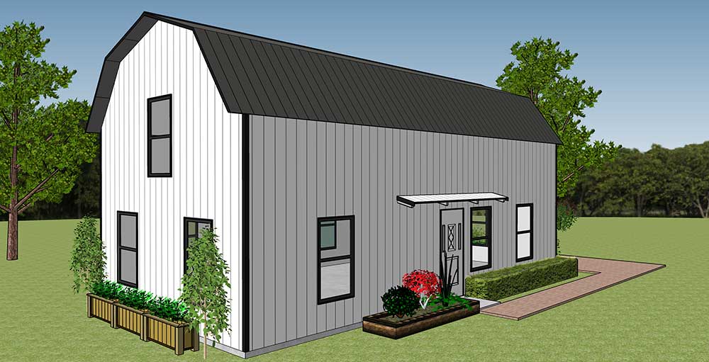 The Linde Barndominium Design : Gambrel Barn Style
