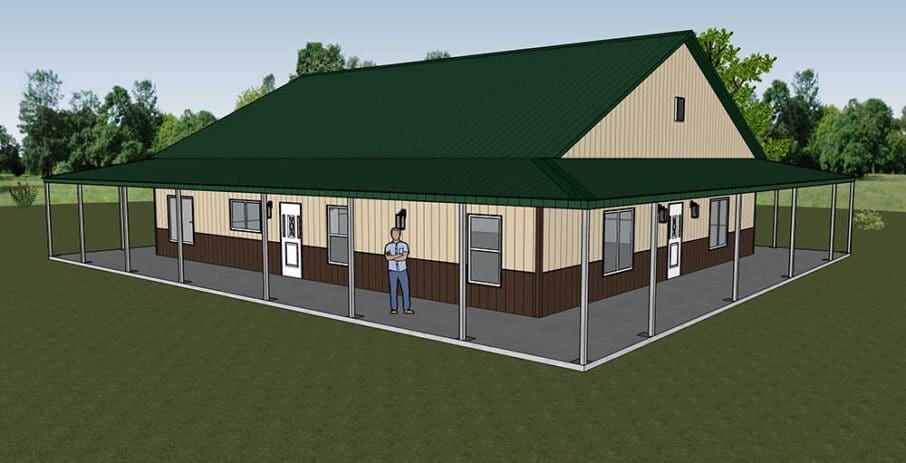 The Kaufman Barndominium Design : with Large Garage