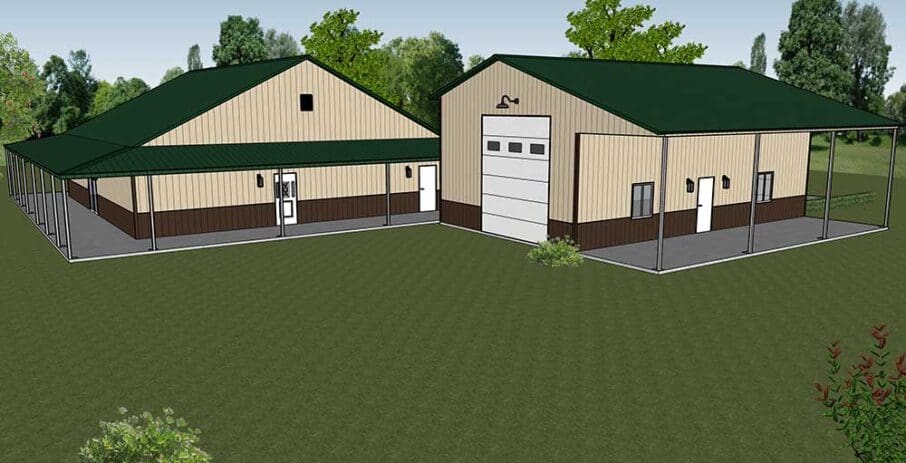 The Kaufman Barndominium Design : with Large Garage