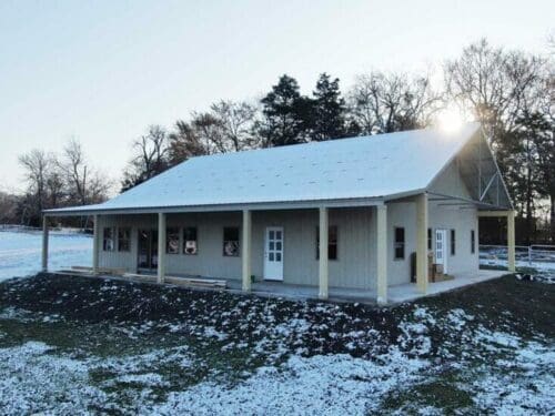 Country Road Barndominium Design : Living Quarters and Lean-To
